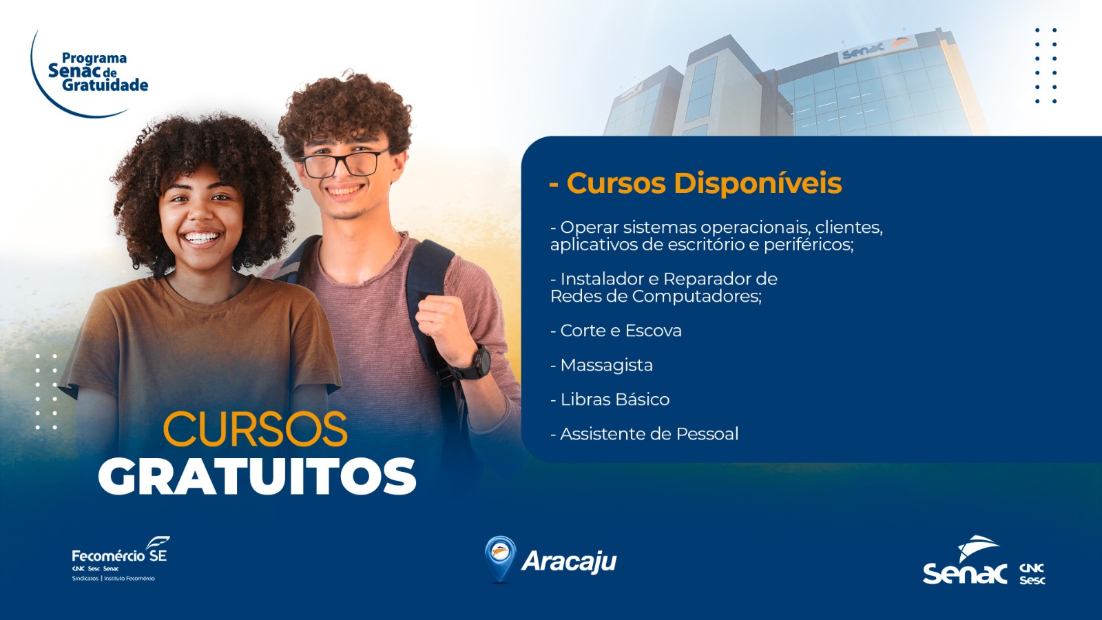 Senac Sergipe oferta cursos gratuitos - Senac Sergipe | Cursos Técnicos ...